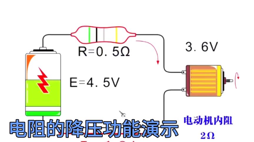 2分钟的简单动画,演示电阻是如何实现降压功能的,通俗易懂。
