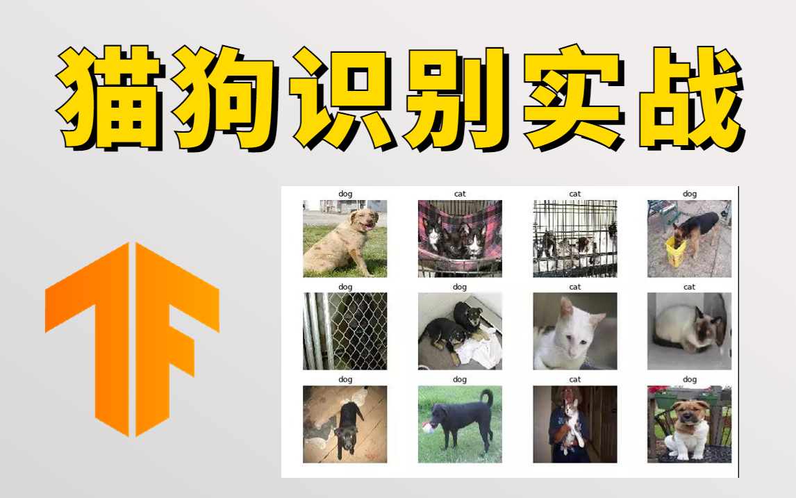 猫狗识别代码详解—迪哥手把手带你基于TensorFlow+CNN实现猫狗二...