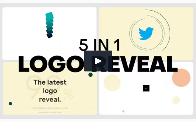 AE模板-5套MG动画特效的动态LOGO片头模板动态徽标视频动态标识...