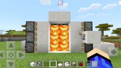 我的世界:制作一个岩浆门!岩浆门!还能隐藏你的贵重东西!