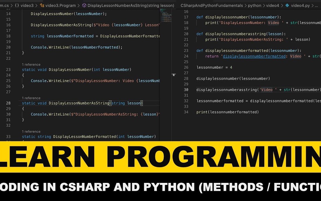 学习编程基础——如何声明和使用c#方法和Python函数? 2