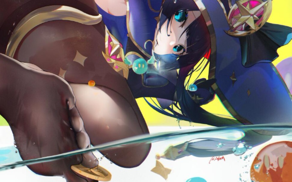 《原神》萌新刚练的莫娜模仿核爆～有了大佬十分之一的伤害!