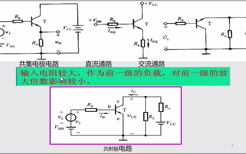 模拟电子线路(123)共射共基共集放大电路的相位增益等分析