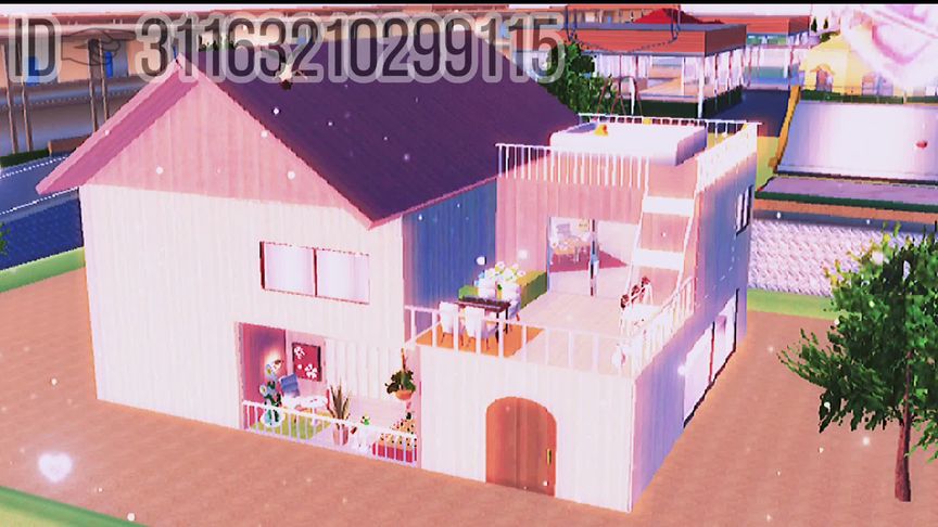 #樱花校园模拟器 粉白系别墅