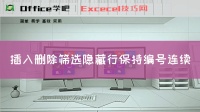 如何在Excel插入、删除、筛选、隐藏行时, 仍然保持连续编号?