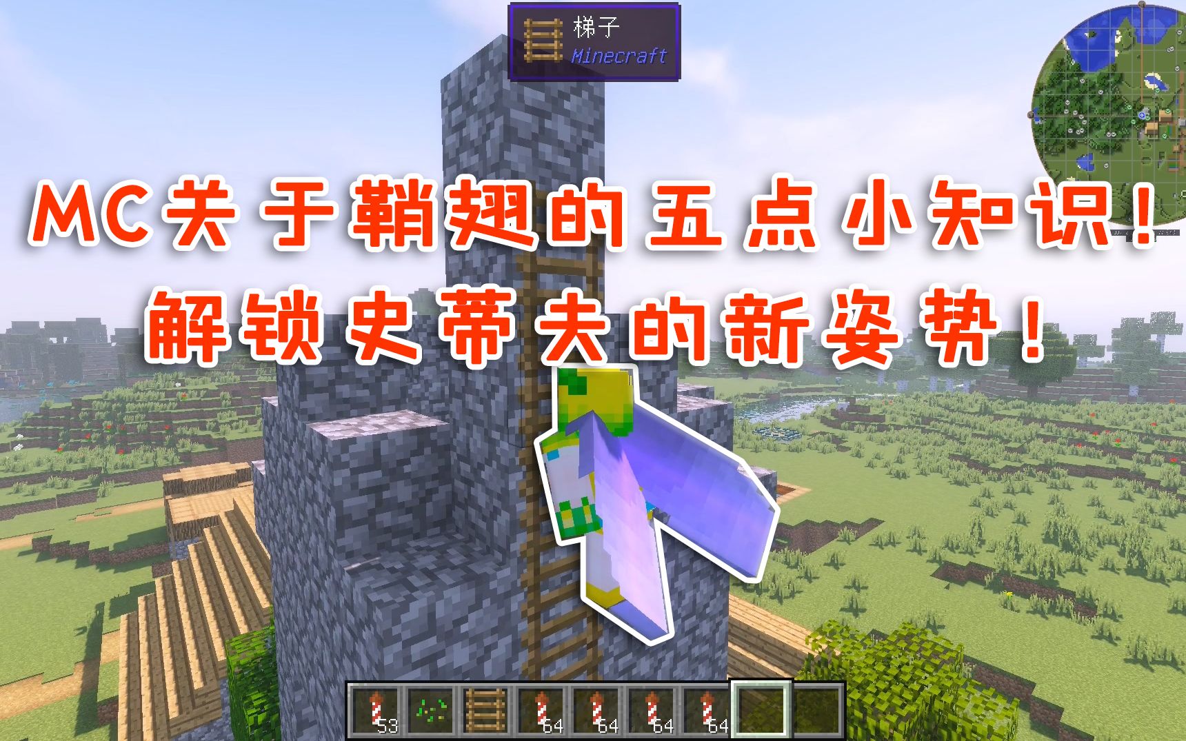 我的世界盘点:MC关于鞘翅的五点小知识!解锁史蒂夫的新姿势!