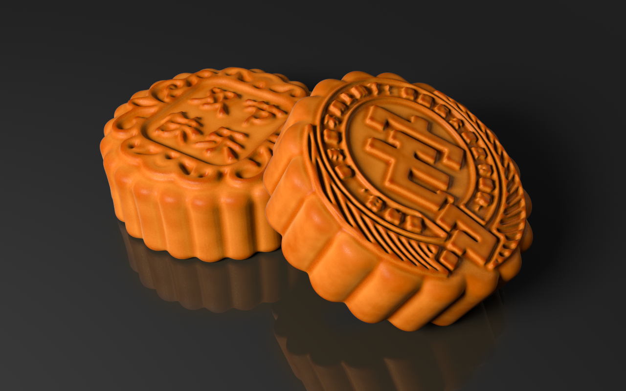 夜猫C4D-体积月饼与多边形水龙头建模教程