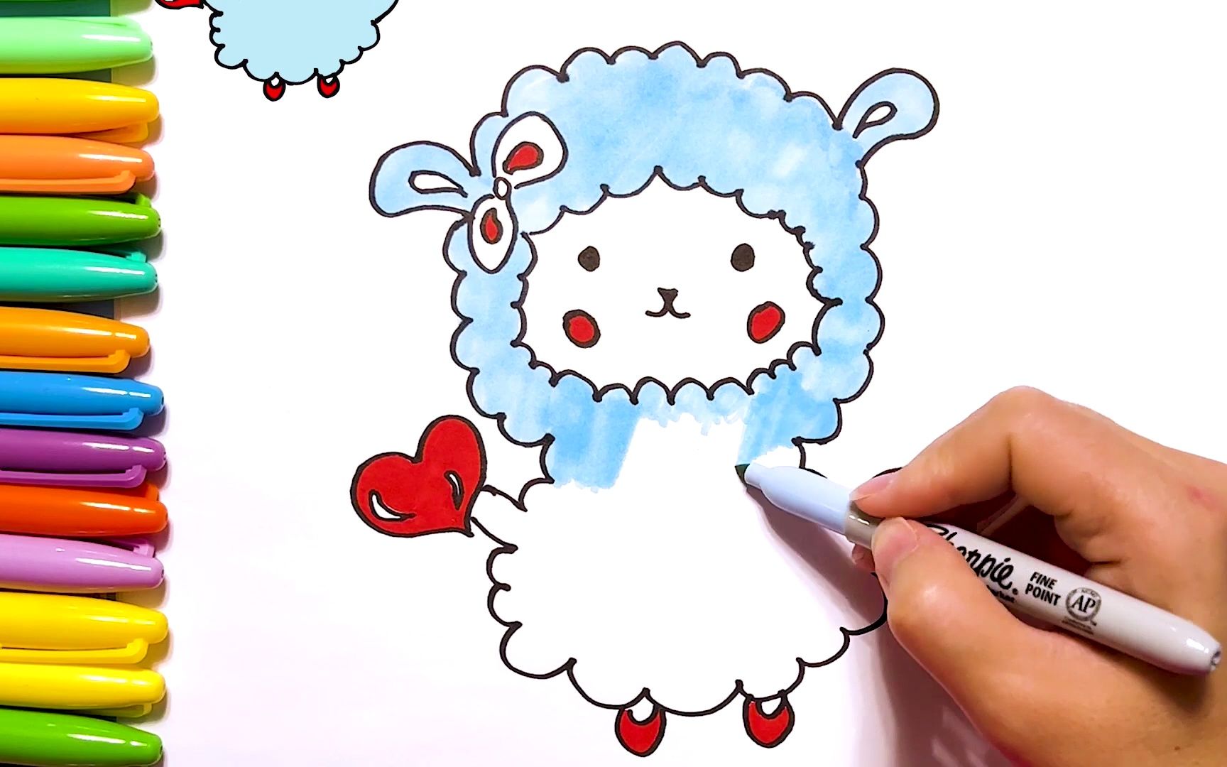 【简笔画】一步一步教你学画可爱的小绵羊,一看就会的简笔画!超简单! ...