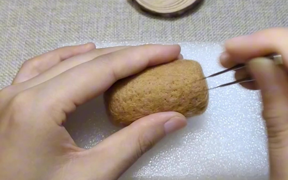 羊毛毡入门基础教学,圆柱的戳法,一学就会