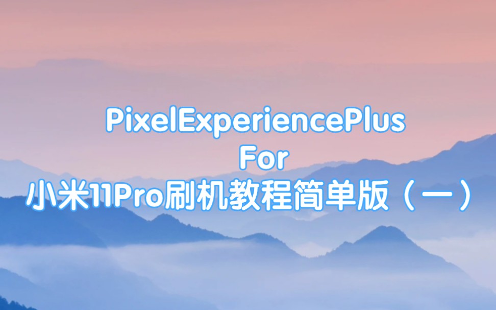 PixelExperiencePlus For 小米11Pro刷机教程简单版(一)