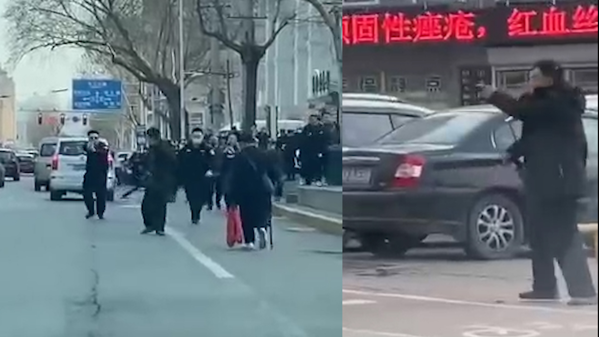男子手持长刀当街砍伤路人,拒不配合抓捕民警开枪警示,现场曝光