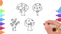 亲子儿童简笔画大树教程,零基础学画卡通大树,宝宝轻松学画画.mp4