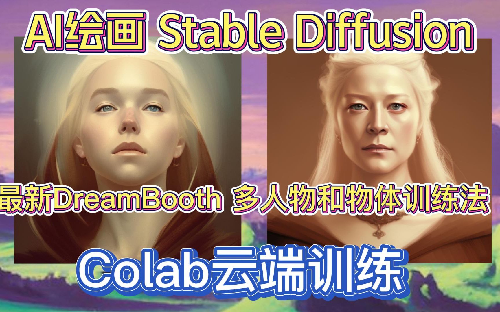 AI绘画 Stable Diffusion DreamBooth多人物和物体训练法 Colab云端训练