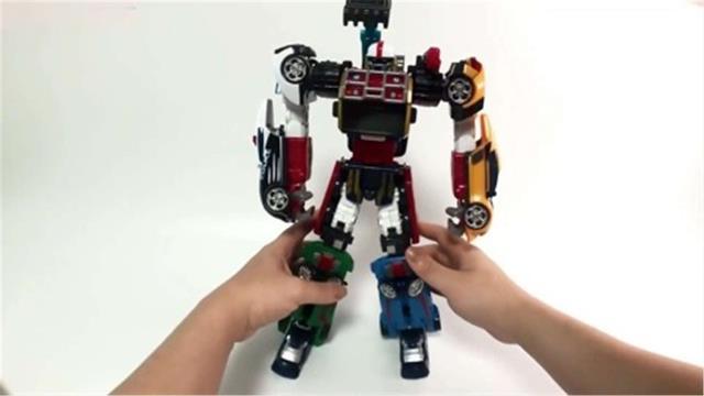 少儿卡通,变形金刚玩具动画,玩具汽车合体成机器人