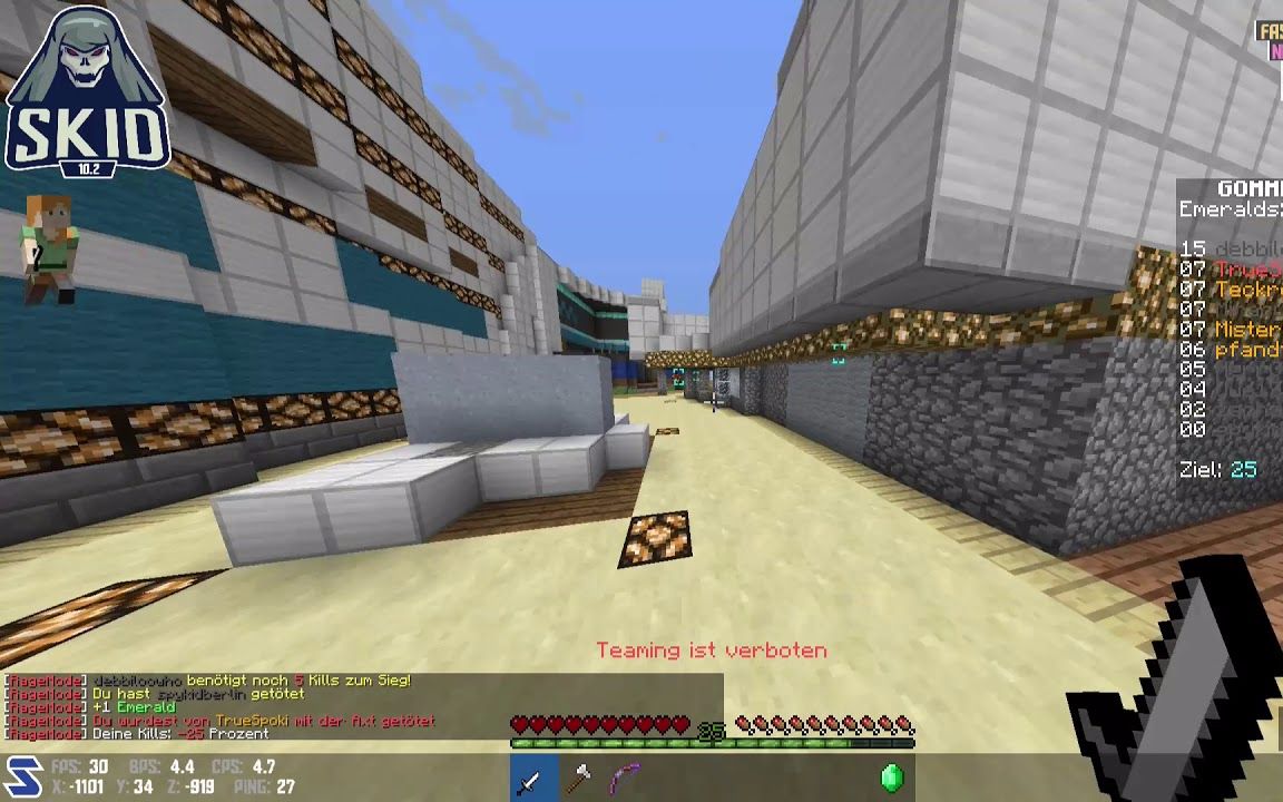 【Skid】AAC3.3.7 + 疯狂模式 = PVP GOD ➤ GommeHD.NET TP攻击