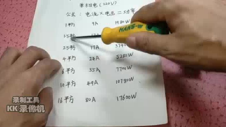 家用单相电220v公式电流,电压,和电线的搭配