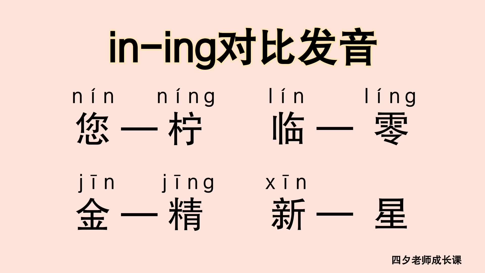 普通话学习:in-ing对比发音