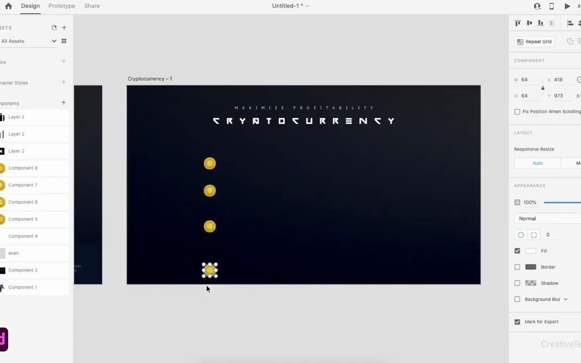 Adobe XD 制作加密货币网页交互视觉设计