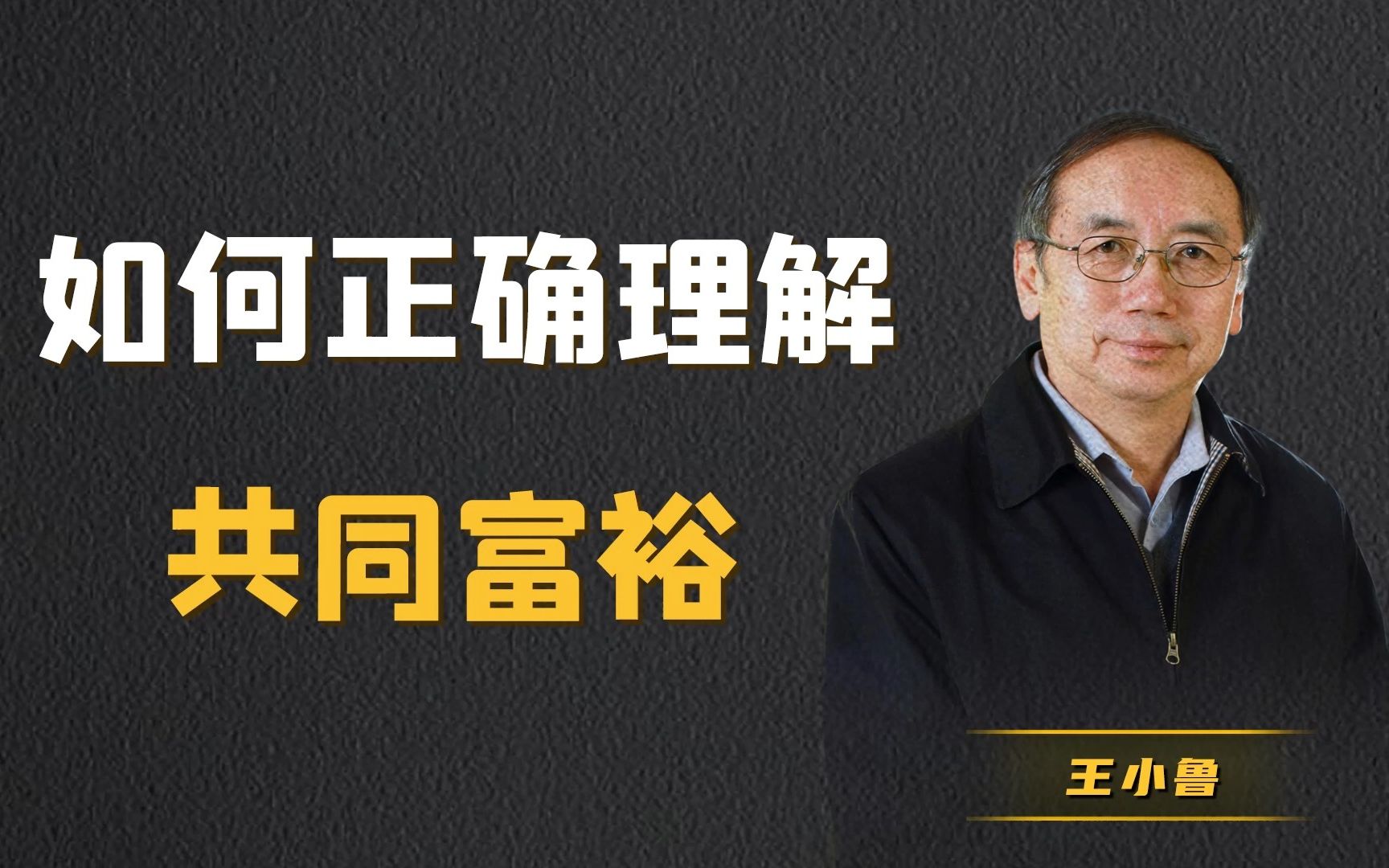 【王小鲁】如何正确理解共同富裕?
