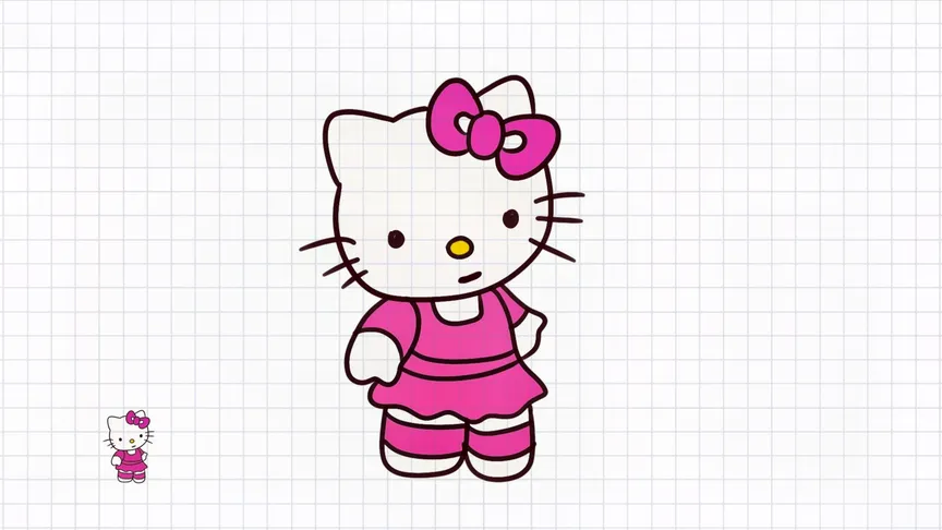 卡通简笔画大全:画可爱的凯蒂猫简笔画