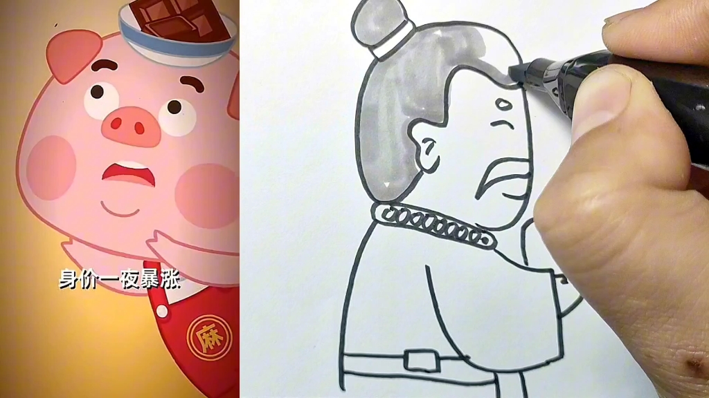 看动画学画画,儿童画,简笔画,二次元,动漫推荐,古人简笔画