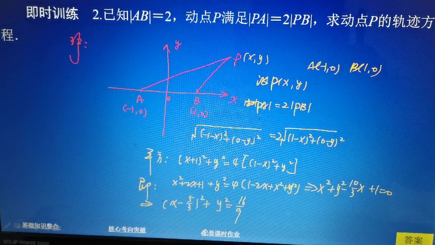 停课不停学,学习求动点轨迹方程。