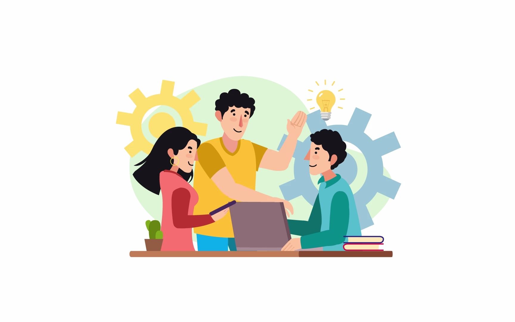 免费AE模板角色办公场景mg动画企业宣传团队合作素材包装饰元素