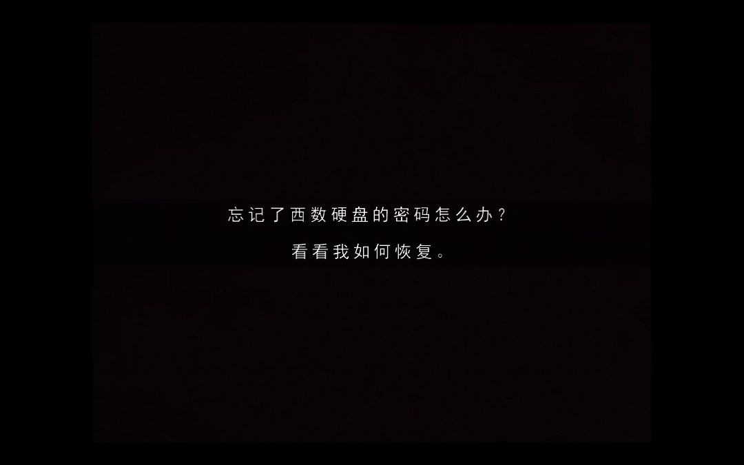 忘记了西数硬盘的密码怎么办?看看我如何恢复。