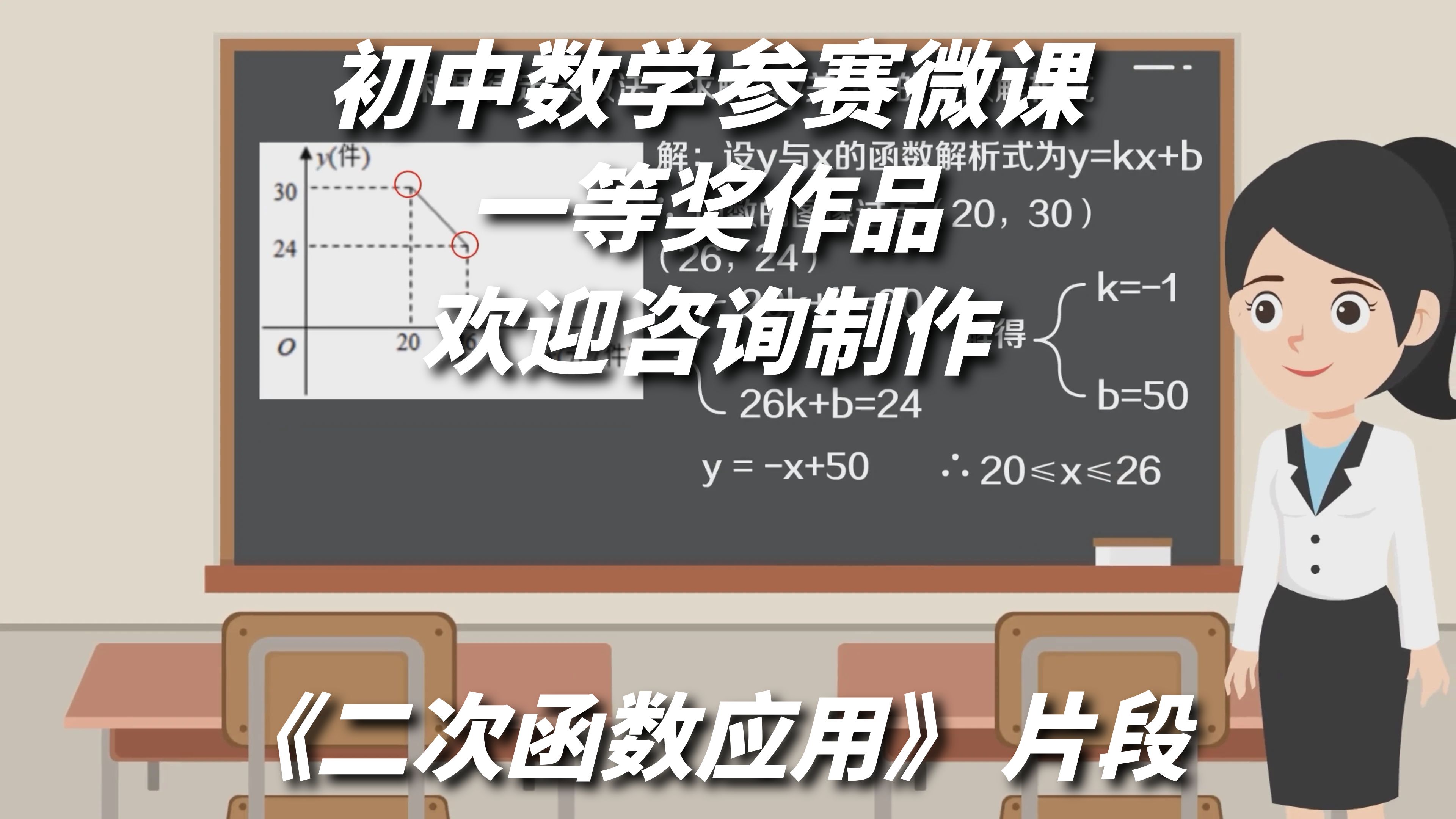 初中数学一等奖参赛微课《二次函数应用之销售利润最大问题》