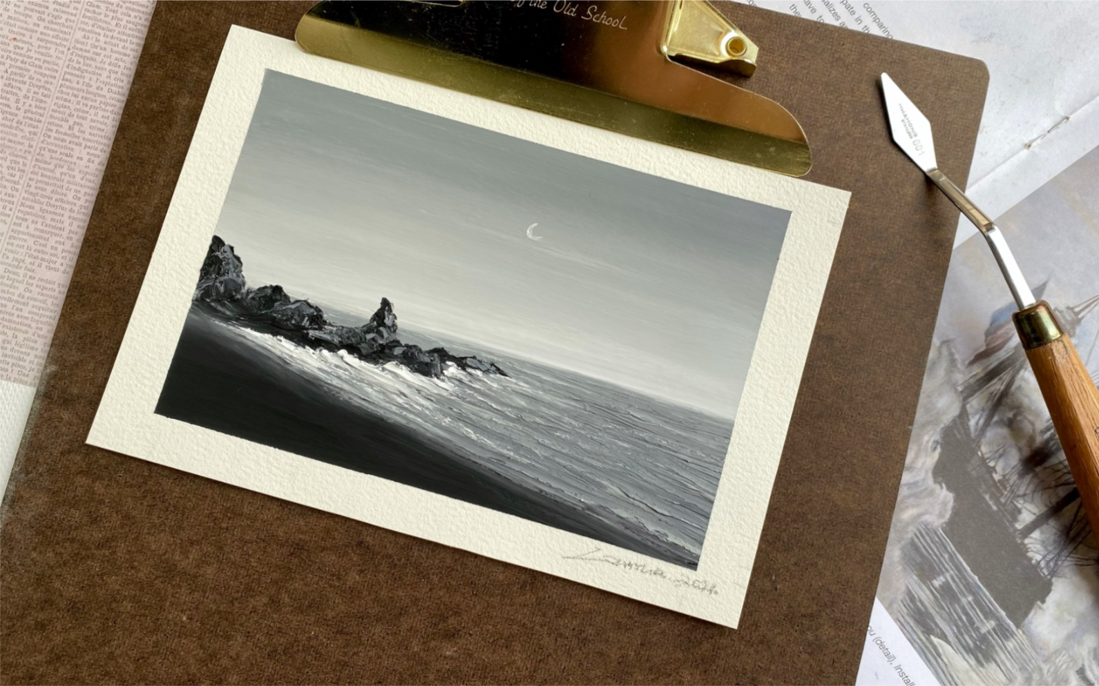 油画棒|寂静的海.视频教程