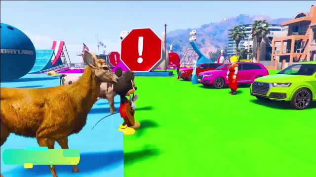 儿童车车动画,看着嘉宾在赛道上开车过障碍物,看着有趣