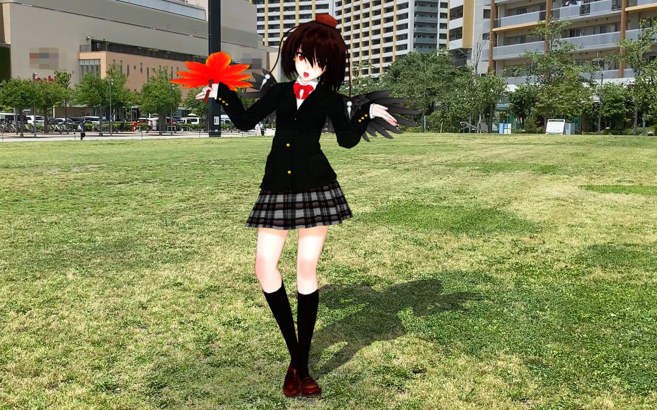 【MMD】我把一个JK的文文召唤到现实世界【射命丸文校服改造模型】