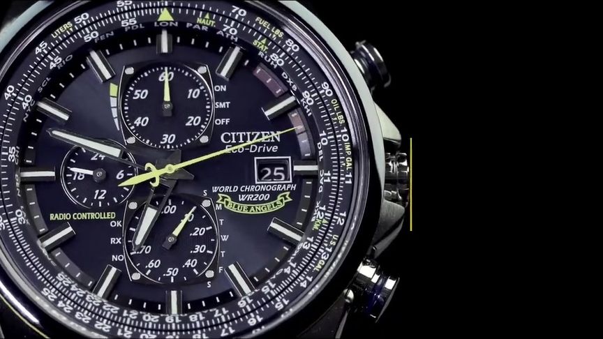 蓝天使多局电波表 西铁城手表 CITIZEN