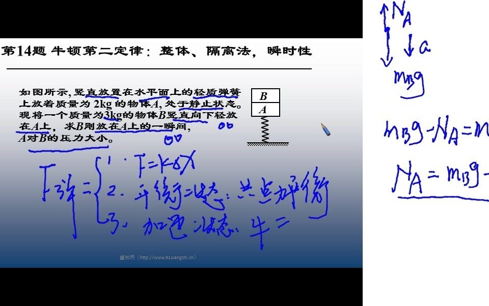 第14题 牛顿第二定律:整体、隔离法,瞬时性(高考物理经典100题)