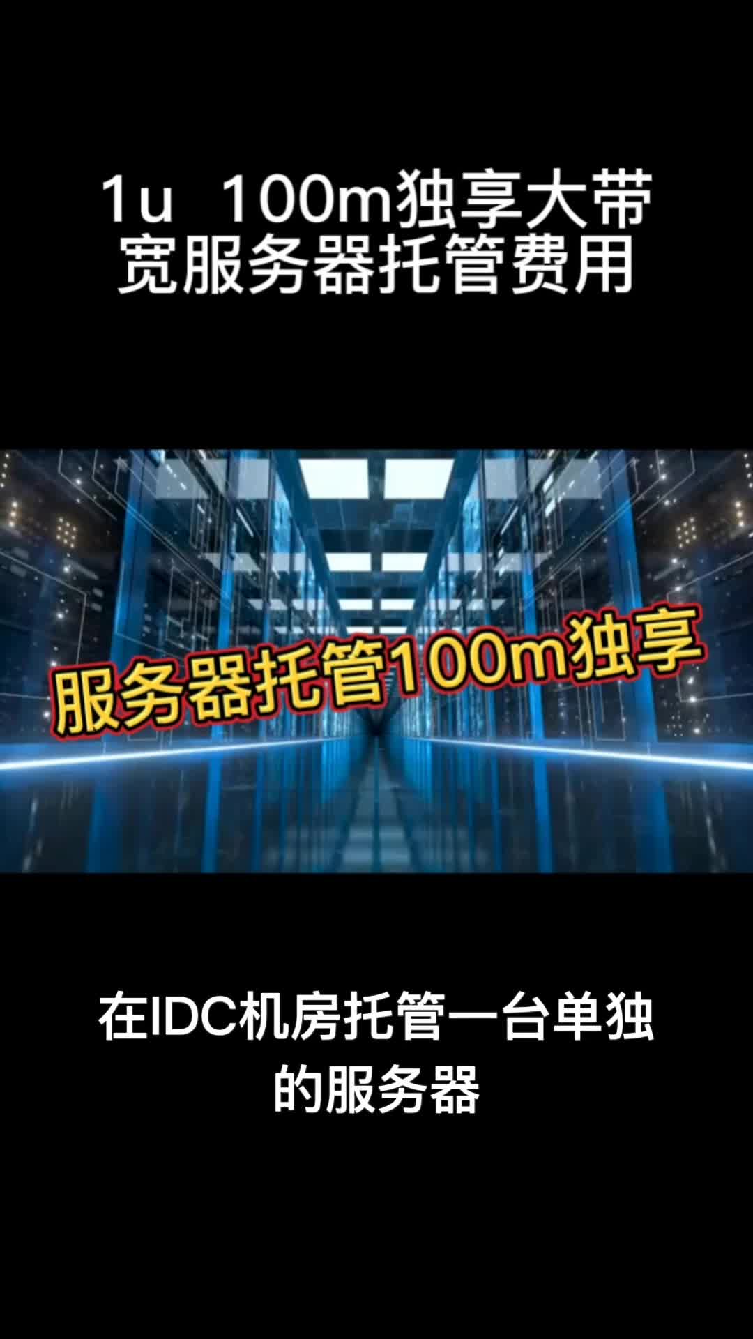 1u 100m独享带宽服务器托管到机房价格,服务器托管便宜价