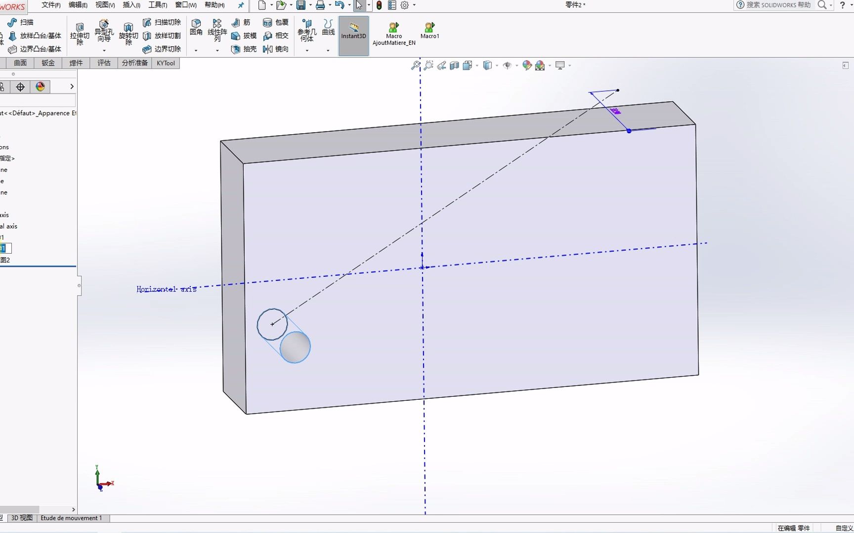 Solidworks线性阵列如何斜线阵列