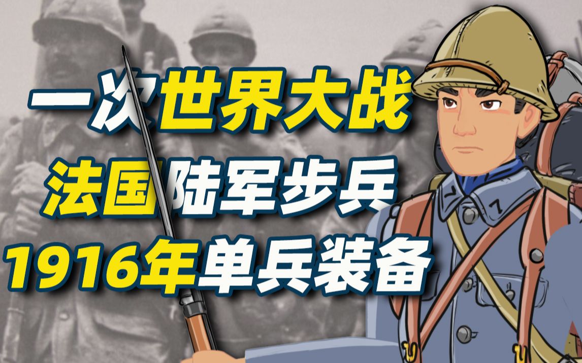一次世界大战法军步兵1916单兵装备【军服与装备小动画24】