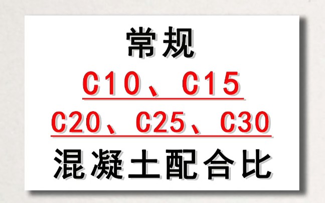 常规混凝土配合比,建议收藏