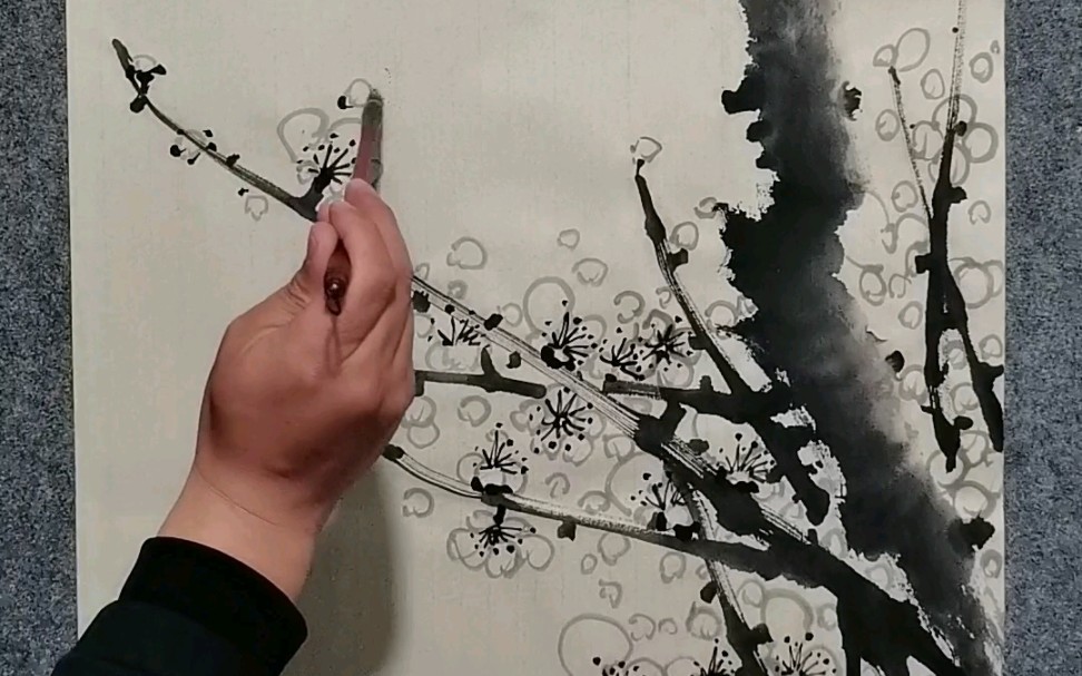 国画梅花!墨梅画法