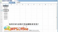 如何在WPS表格中删除重复值