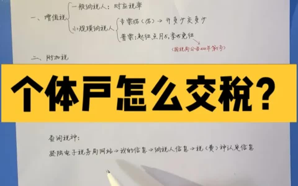 个体户怎么交税！