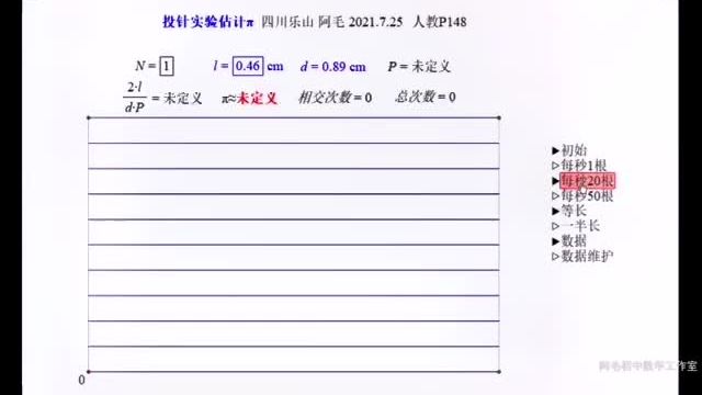 #热门#每天学习一点点 几何画板制作经典#蒲丰投针 估计π课件