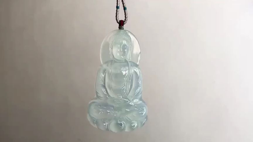【翡翠大观音】种很老很细腻的一块大料!水足盈溢,强荧光