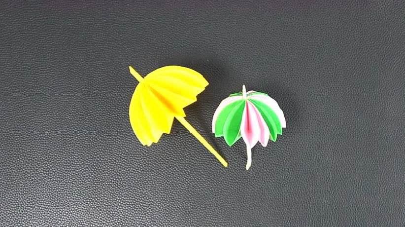 手工制作:视频教你学做小雨伞,夏天必备,喜欢的小朋友快来看!