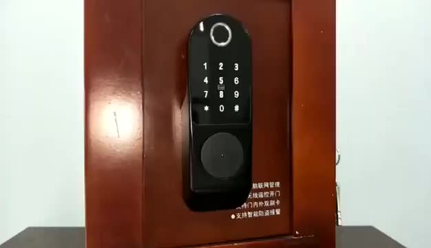老式铁门不锈钢门木门单元门对双开大门指纹锁智能密码电子遥控锁(...