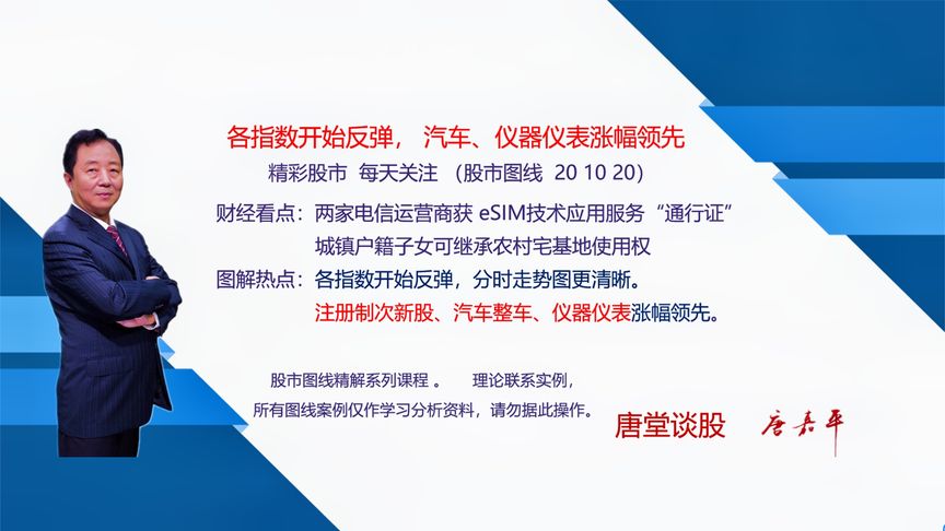 各指数开始反弹, 汽车、仪器仪表涨幅领先( 20 10 20)