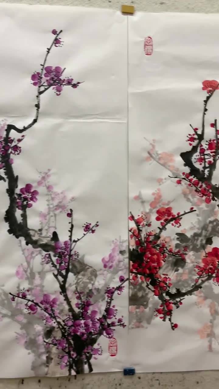 #国画梅花 #中国画花鸟 #零基础学画画