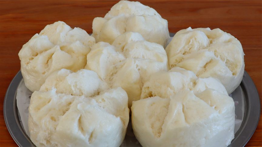 开花大馒头最简单做法,揉一揉即成型,蓬松宣软个个开花