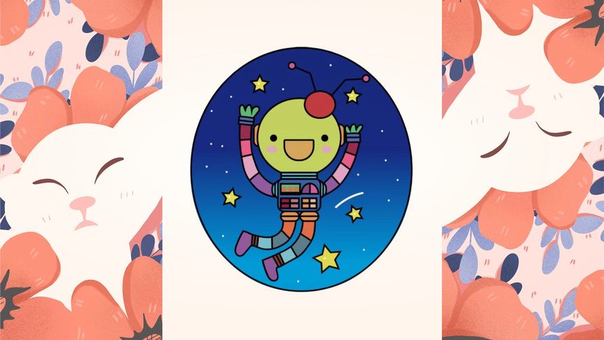 一看就会的简笔画:在太空翱翔的机器人