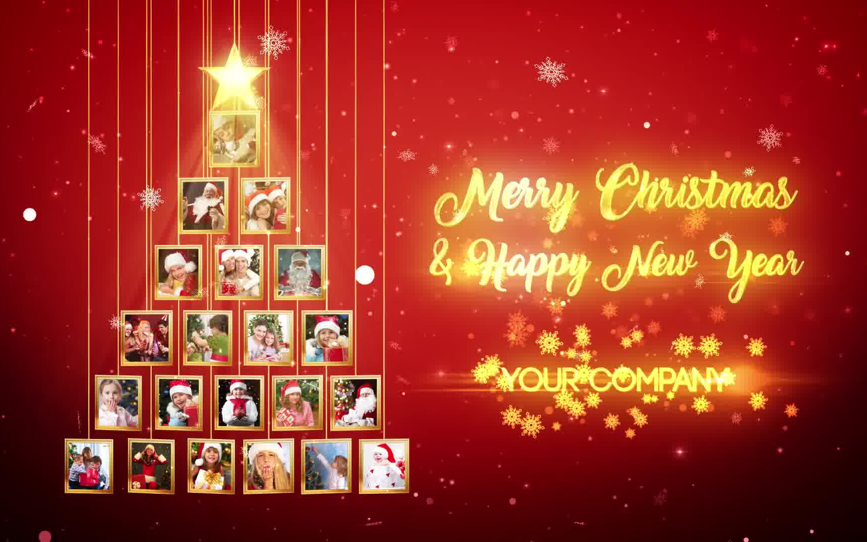 PR模板-图片相册汇聚的圣诞节节日祝福视频片头模板